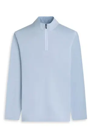 Bugatchi Mélange Quarter Zip Pullover - Vista Blue