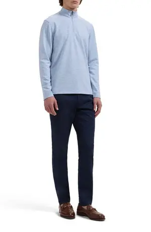 Bugatchi Soft Touch Quarter Zip Pullover - Air Blue