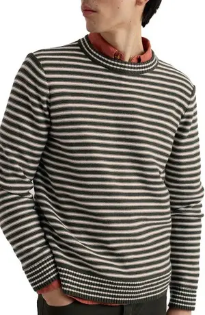 SEASALT CORNWALL Trenale Stripe Organic Cotton Sweater - Mesklenn Woodland