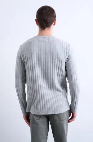 Topman Long Sleeve Rib Henley