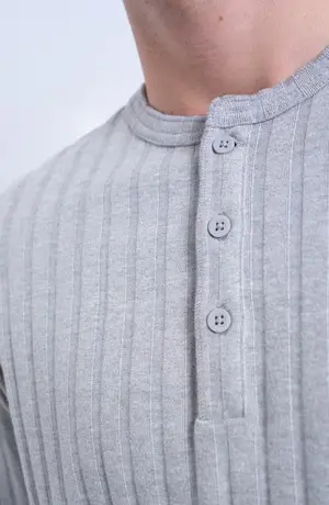 Topman Long Sleeve Rib Henley
