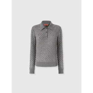 Missoni Cashmere Polo With Lace Pattern - Grey