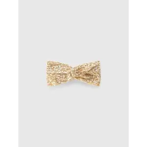 Missoni Headband In Lamé Viscose With Lace Pattern And Sequins - Gold& White