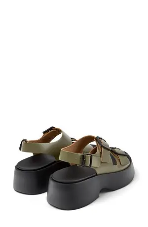 Camper Tasha Platform Sandal - Medium Green