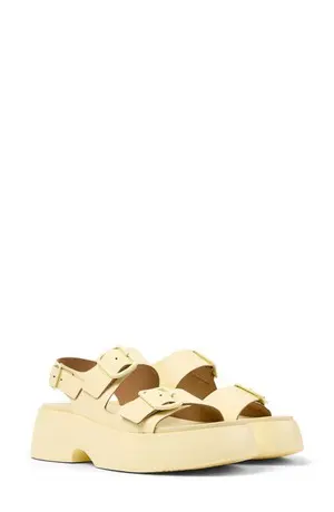 Camper Tasha Platform Sandal - Light/pastel Yellow