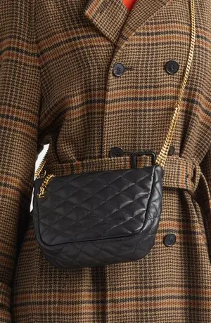 Saint Laurent Quilted Leather Hobo Bag