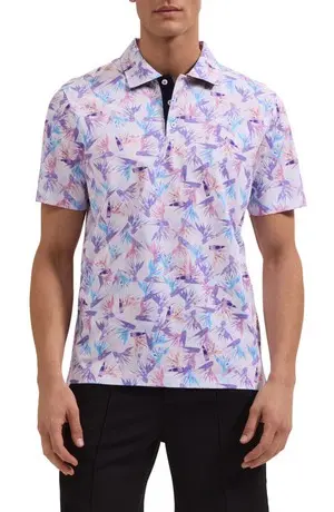 Bugatchi Hendrix Floral Pima Cotton Polo