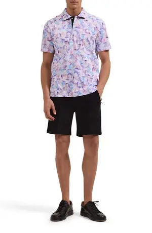 Bugatchi Hendrix Floral Pima Cotton Polo
