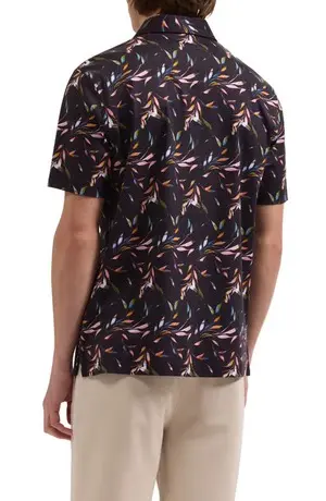 Bugatchi Hendrix Leaf Print Pima Cotton Polo