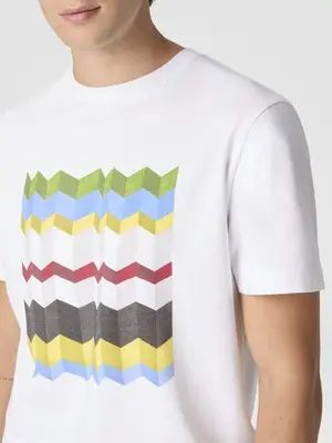UM Crew-neck Cotton T-shirt With Macro Zigzag Print