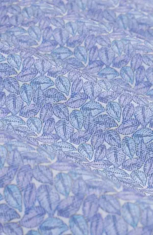 Bugatchi Milo Ooohcotton® Leaf Print Short Sleeve Button-up Shirt - Iris