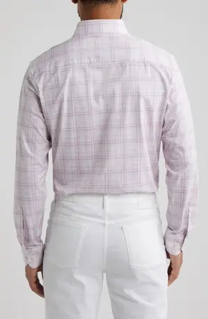 Bugatchi James Ooohcotton® Plaid Button-up Shirt - Pink