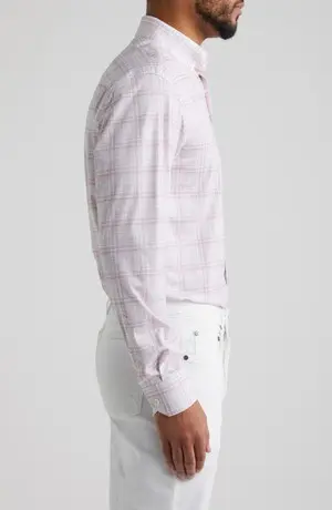 Bugatchi James Ooohcotton® Plaid Button-up Shirt - Pink