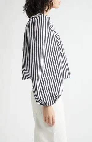 NACKIYE Grand Bazaar Mini Stripe Cotton Top - Black/white Stripe