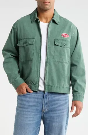 Brixton Trademark Cotton Garage Jacket - Washed Primal Green
