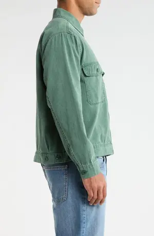 Brixton Trademark Cotton Garage Jacket - Washed Primal Green