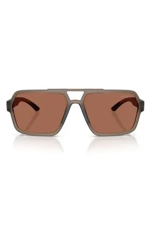 Prada 59mm Pilot Sunglasses - Transparent Brown/brown