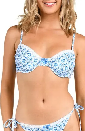 CITRUS Penny Underwire Bikini Top - Light Blue