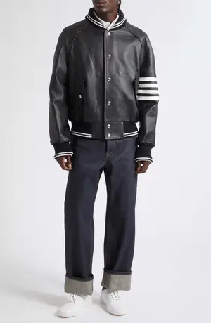 Thom Browne Straight Leg Selvedge Denim Jeans - Navy