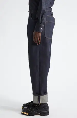 Thom Browne Straight Leg Selvedge Denim Jeans - Navy