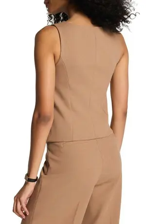Spanx Button-up Vest - Heather Camel
