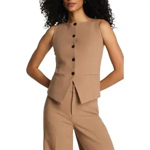 Spanx Button-up Vest - Heather Camel