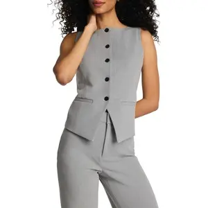 Spanx Button-up Vest - Heather Grey