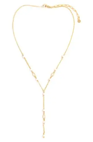 PANACEA Freshwater Pearl Y Necklace - White
