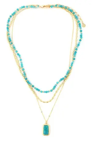 PANACEA Layered Pendant Necklace - Turquoise