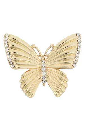 PANACEA Pavé Butterfly Brooch - Gold