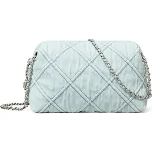 Tory Burch Fleming Denim Soft Crossbody Bag - Seltzer