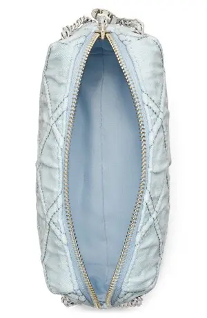 Tory Burch Fleming Denim Soft Crossbody Bag - Seltzer