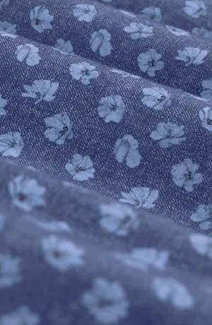 Bugatchi Axel Shaped Fit Floral Print Cotton Button-up Shirt - Navy