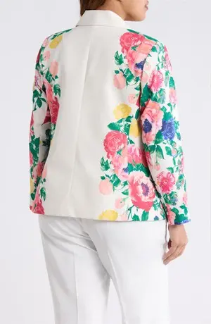 TAHARI ASL Floral Double-breasted Blazer