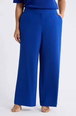 TAHARI ASL Straight Leg Stretch Trousers - Cobalt