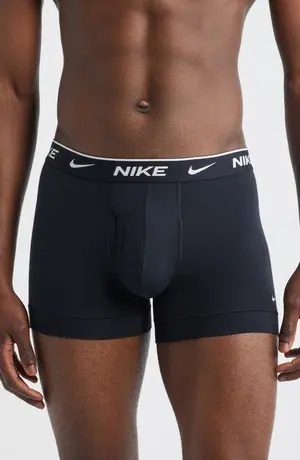Nike Dri-fit Essential 3-pack Stretch Cotton Trunks - Black Assorted
