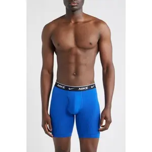 Nike 3-pack Essential Stretch Cotton Long Boxer Briefs - Blue/black Assorted