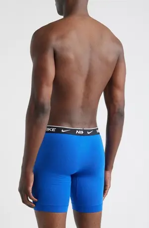 Nike 3-pack Essential Stretch Cotton Long Boxer Briefs - Blue/black Assorted