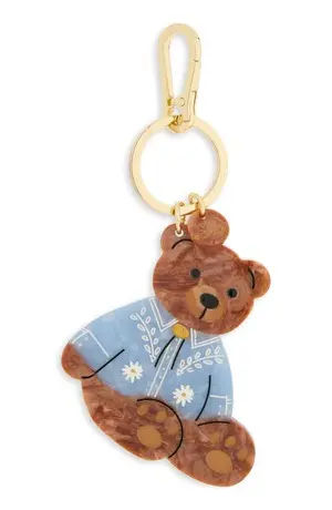 SOLAR ECLIPSE Hand-painted Cowboy Teddy Bear Bag Charm - Blue