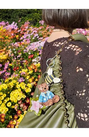 SOLAR ECLIPSE Hand-painted Cowboy Teddy Bear Bag Charm