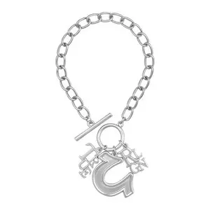 True Religion Horseshoe & Logo Charm Bracelet