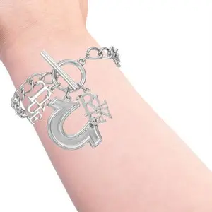 True Religion Horseshoe & Logo Charm Bracelet