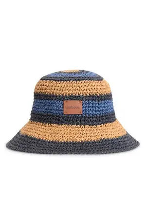 Barbour Josie Crochet Bucket Hat - Indigo/tan/black