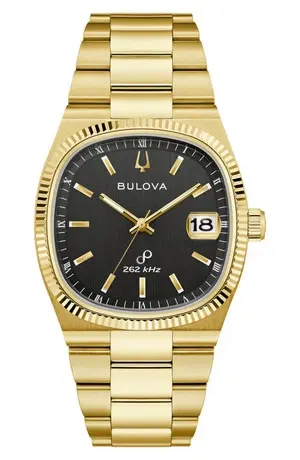 Bulova Super Seville Gold-tone Bracelet Watch - Black/goldone