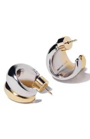 JENNIFER FISHER Chavez Micro Huggie Hoop Earrings - Two Tone