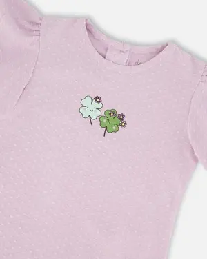 DEUX PAR DEUX Jersey Flutter Sleeves Clover T-shirt