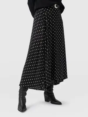 SAINT + SOFIA Sutton Skirt - Black Polka Dot