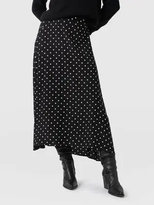 SAINT + SOFIA Sutton Skirt - Black Polka Dot