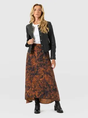 SAINT + SOFIA Sutton Skirt Brown Marble