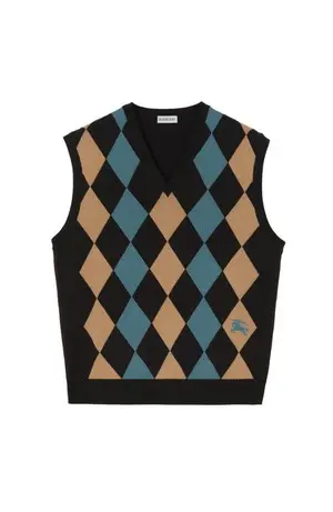 Burberry Argyle Wool Sweater Vest - Charred Brown